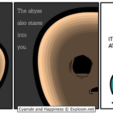 When you stare into the abyss | Memes.com
